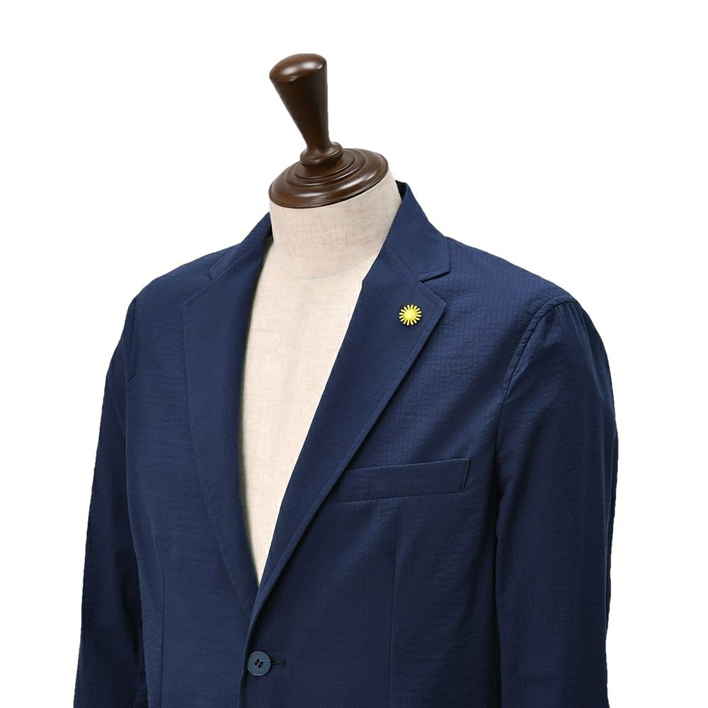 ジャンネット GIANNETTO シャツジャケット メンズ シアサッカー CORALLO コラッロモデル シングル2つ釦 コットンインディゴ 軽量 ラペルピン 背抜き仕様 イタリア製 国内正規 ...